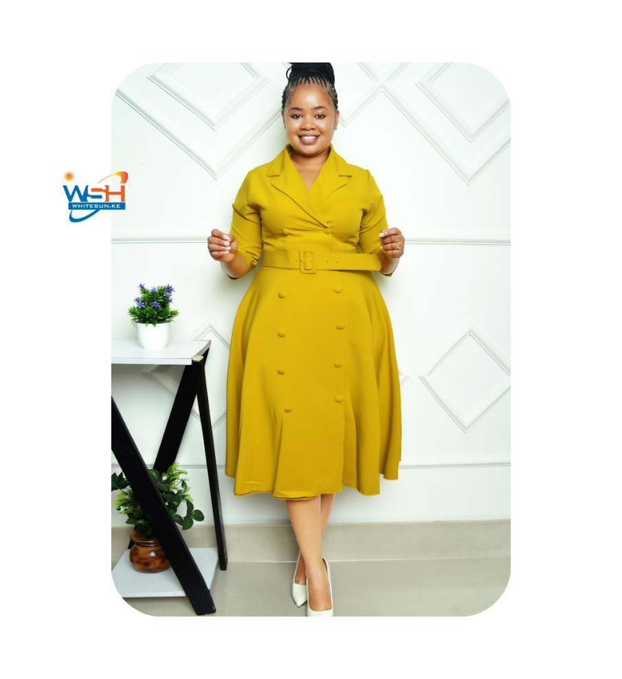 Buy Chic Mustard Maven Trench Dress Online in Kenya | Best Price ...