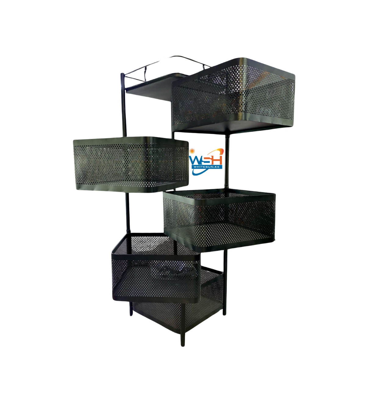 square 5 tier fruit rack with wheel