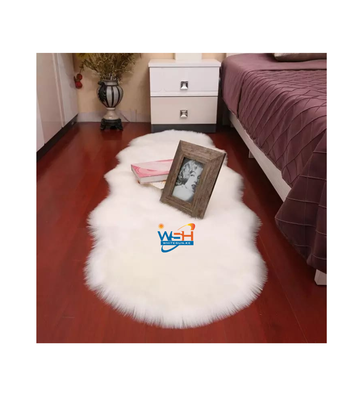 White Fox Fur Mat