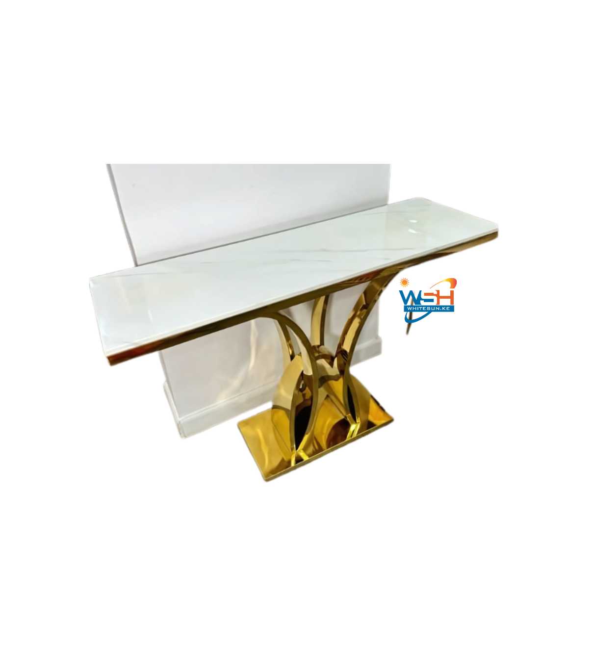 Buy Luxury Marble Console Table – Elegant Gold Stainless Steel Base ...