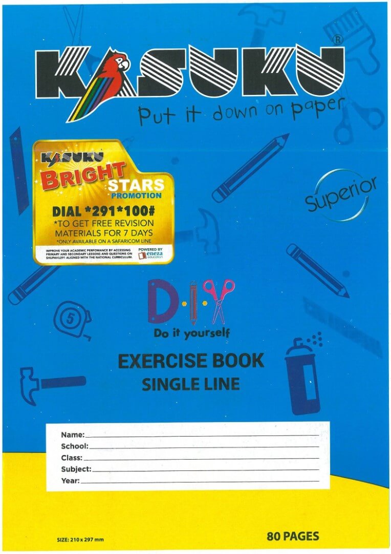 Buy Exercise Book A4 Single Ruled 80pgs Kasu Online in Kenya | Best ...